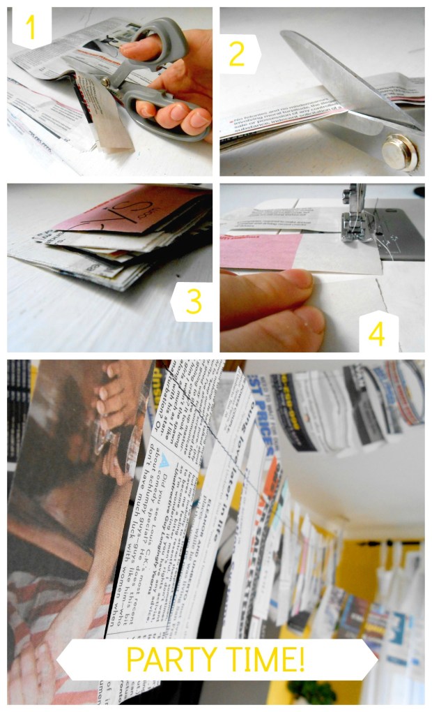 DIY: Newspaper Party Streamers – Shiny Happy*People